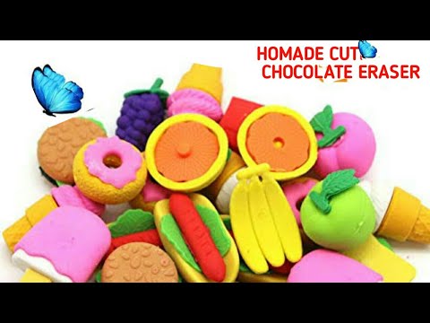 DIY/HOMEMADE/ERASER /CHOCOLATE ERASER /SIMPLE AND EASY/CUTE ERASER😘😘 ...