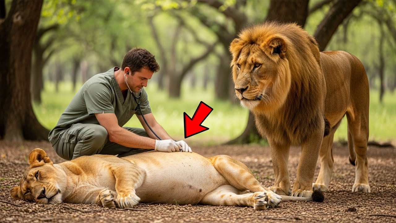 Man saves pregnant lioness in time, what male lion does next is ...