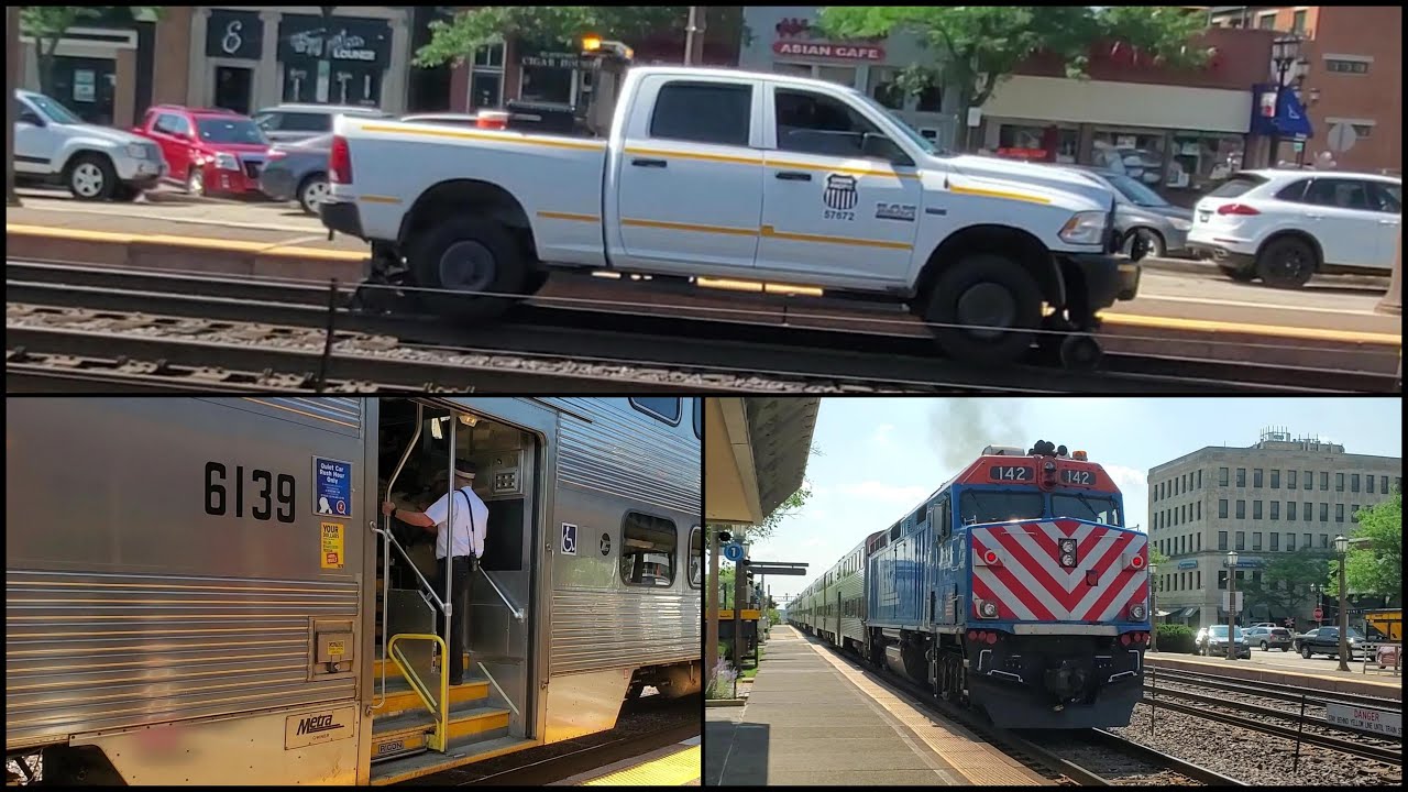 Union Pacific Hi-Rail Meets Inbound UP-W Metra Train#42 On The UP ...