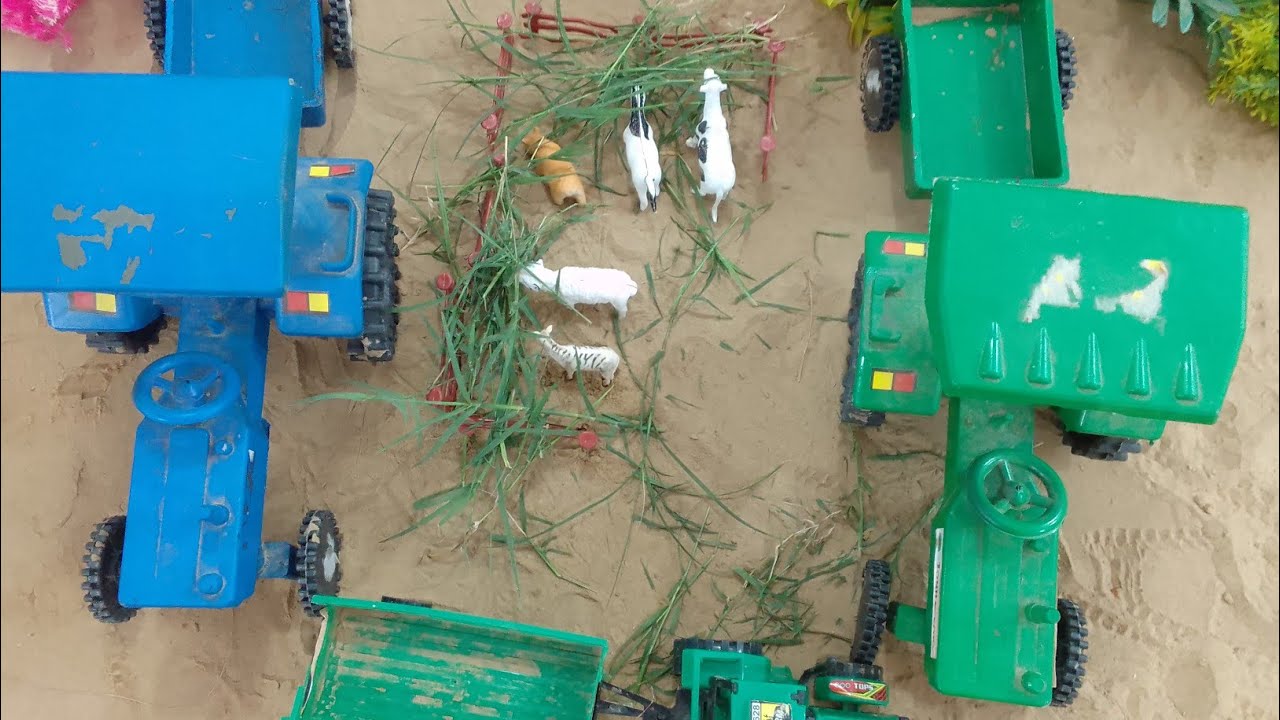 mini tractor trolley science project || tractor trolley in the animals ...