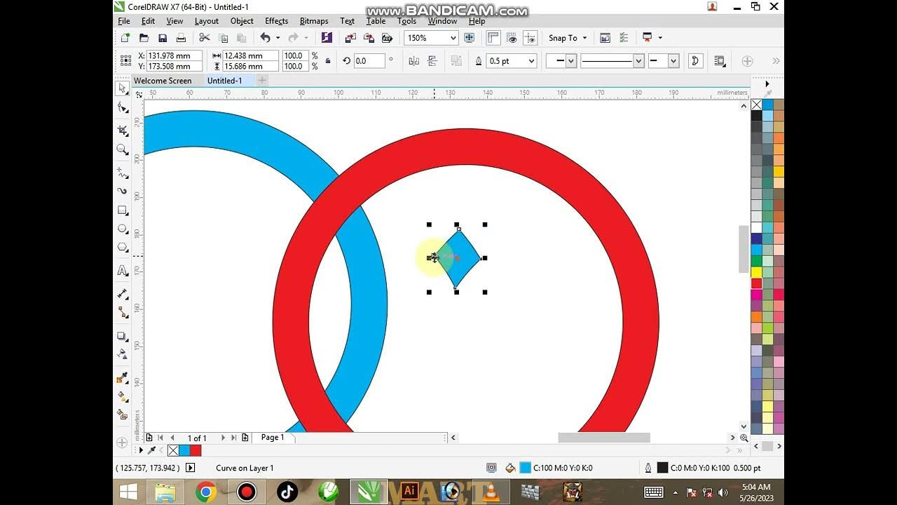 How to design a two circles in corel draw[ar_designs] - YouTube