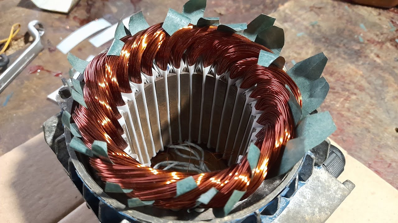 Rewinding ThreePhase Motor | Motor Rewinding Training | Best Motor ...