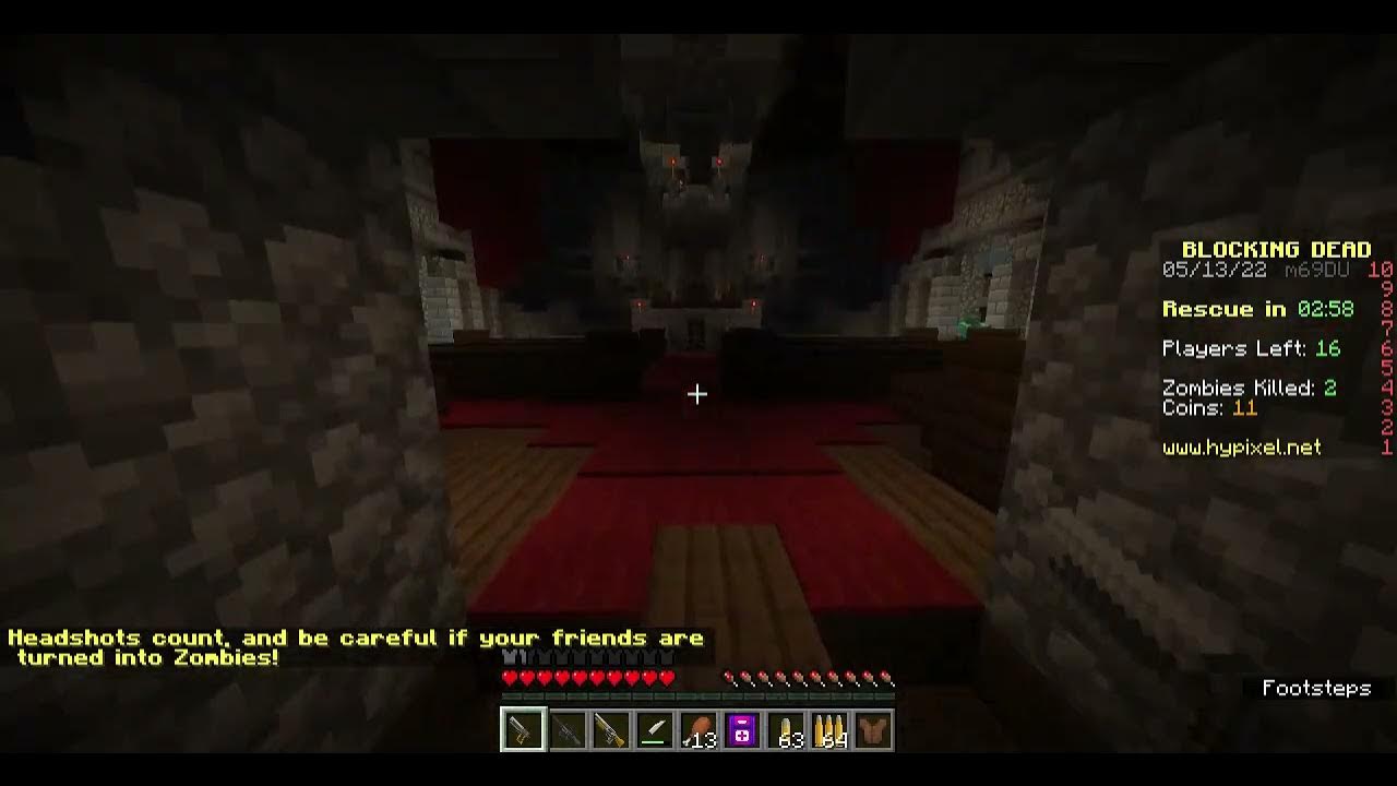 Minecraft hypixel THE BLOCKING DEAD - YouTube