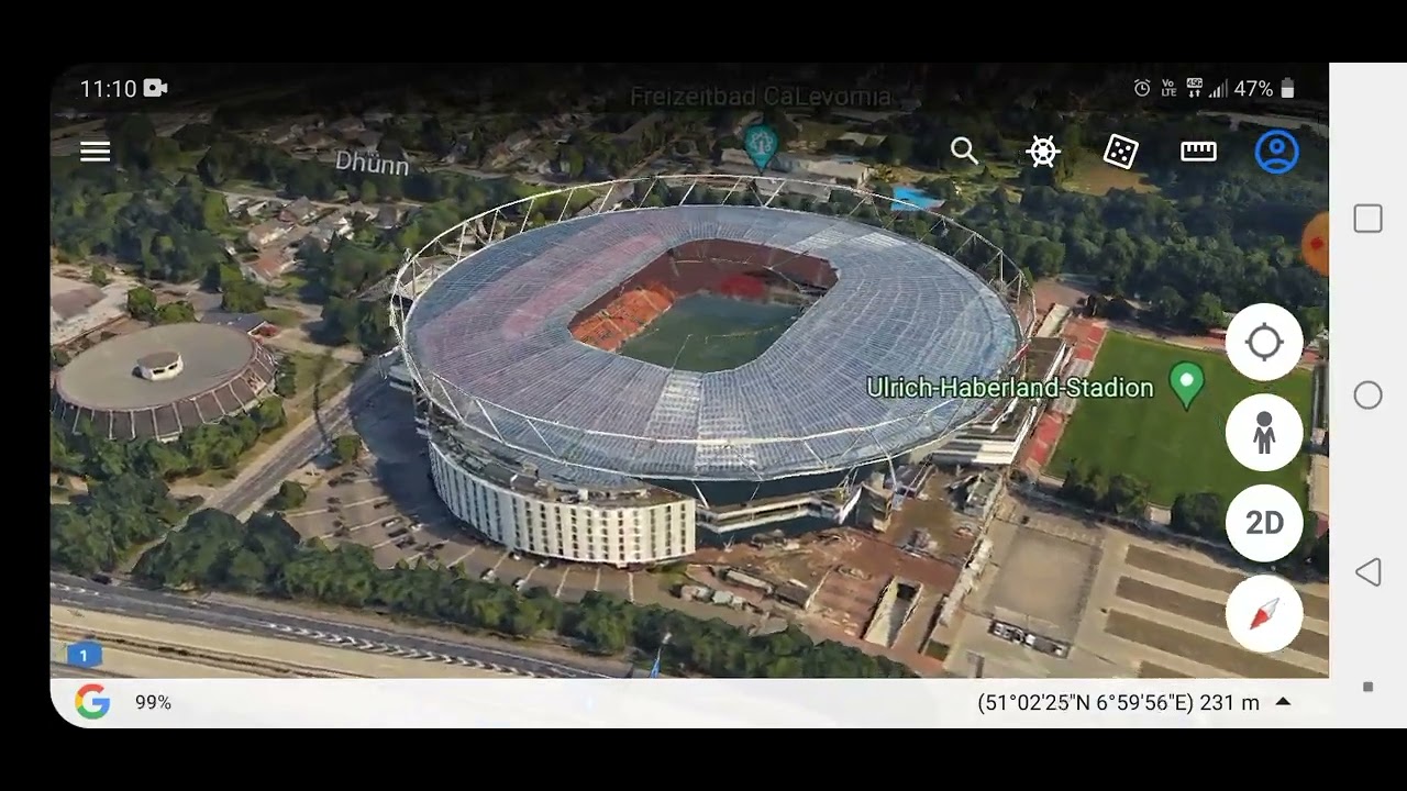 Bayern Leverkusen FC Stadium / Bayarena / Google Earth 3D maps - YouTube