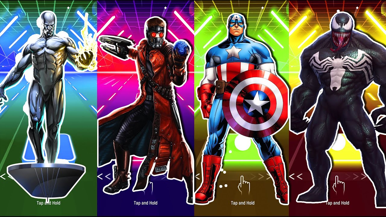 SUPER HEROES 🆚 Silver Surfer 🆚 StarLord 🆚 Captain America 🆚 Venom ...