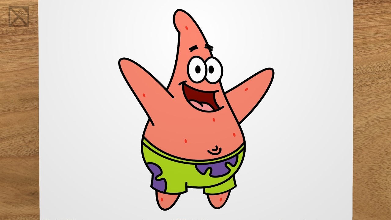 How to draw PATRICK STAR (SP0NGEB0B) step by step, EASY - YouTube
