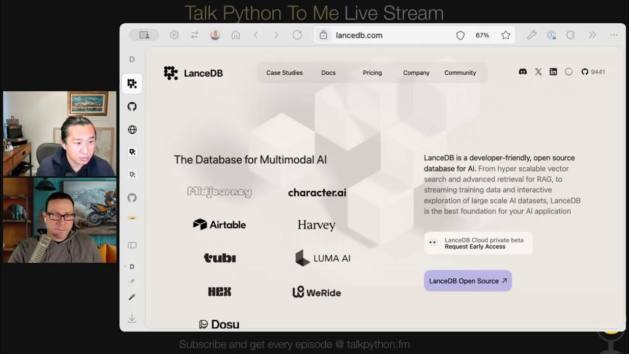 Multimodal data with LanceDB - Talk Python to Me Ep. 488 - YouTube