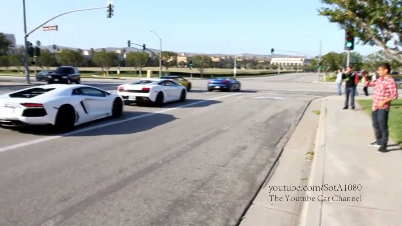 Lamborghini's VS Stop Light -- LOUD!! - YouTube