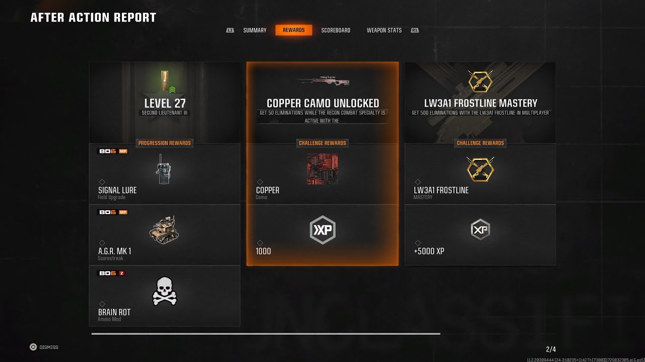 "Get 50 kills while the recon combat specialty is active with the LW3A1 ...