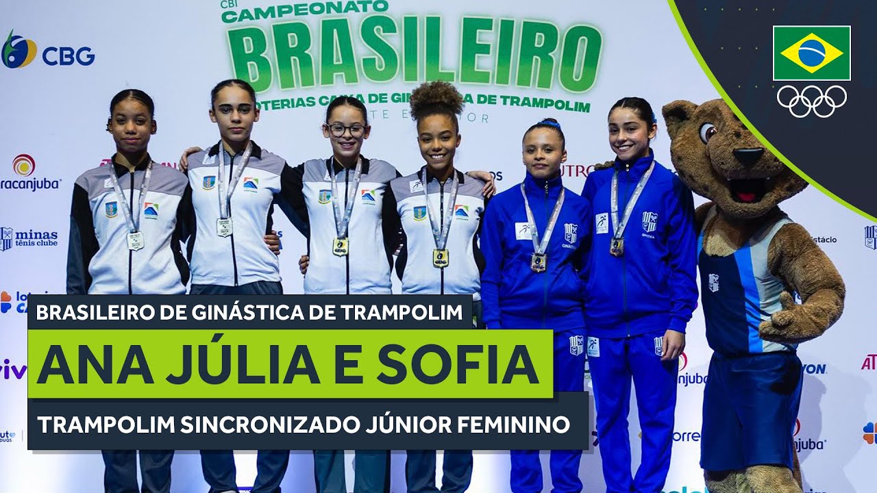 Ana Júlia e Sofia conquistam o ouro no Brasileiro de Ginástica de Trampolim - YouTube
