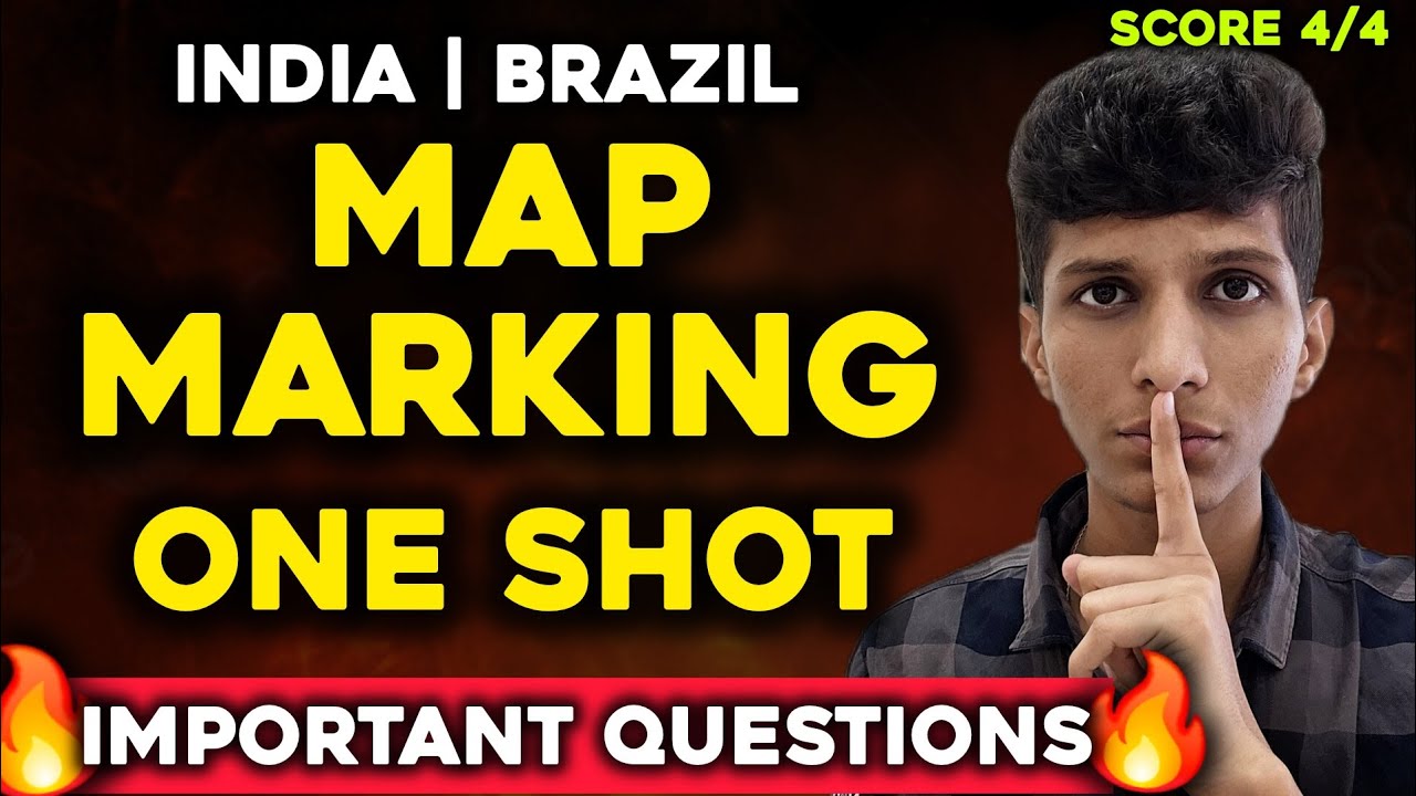 India/Brazil - MAP MARKING ONE SHOT🔥IMPORTANT QUESTIONS🔥class 10th ...