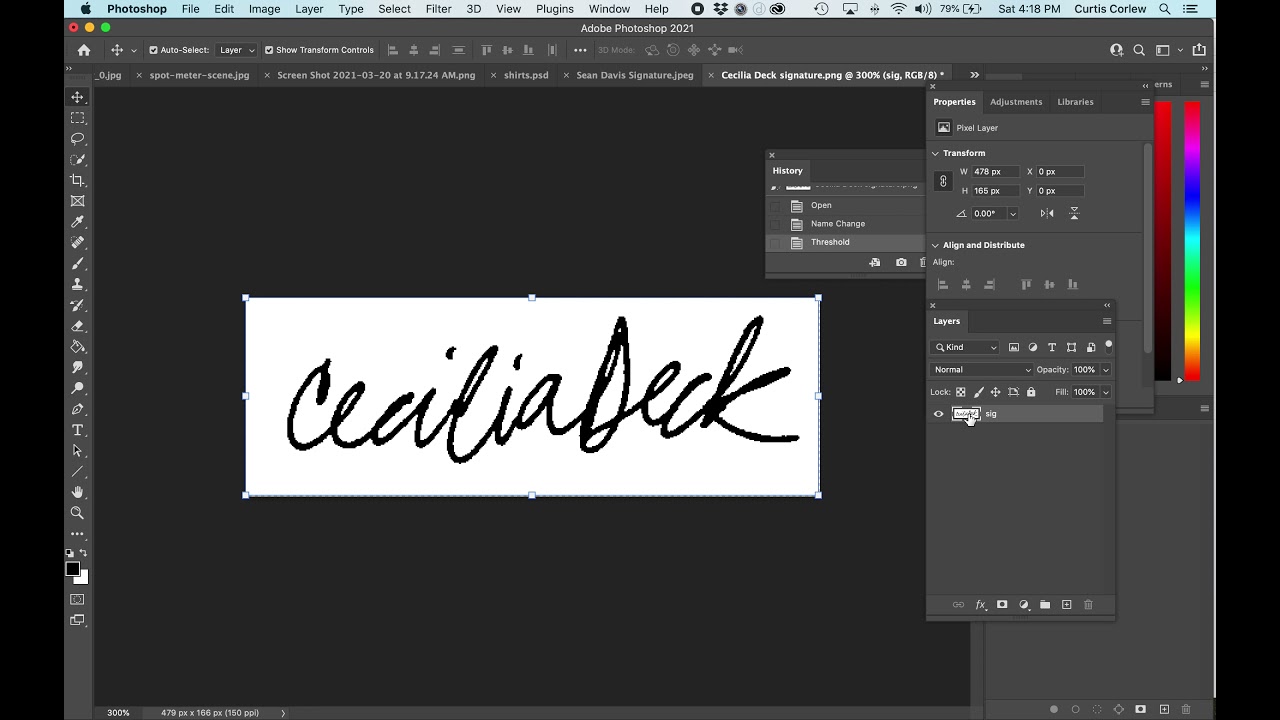 How to make a signature white background transparent - YouTube