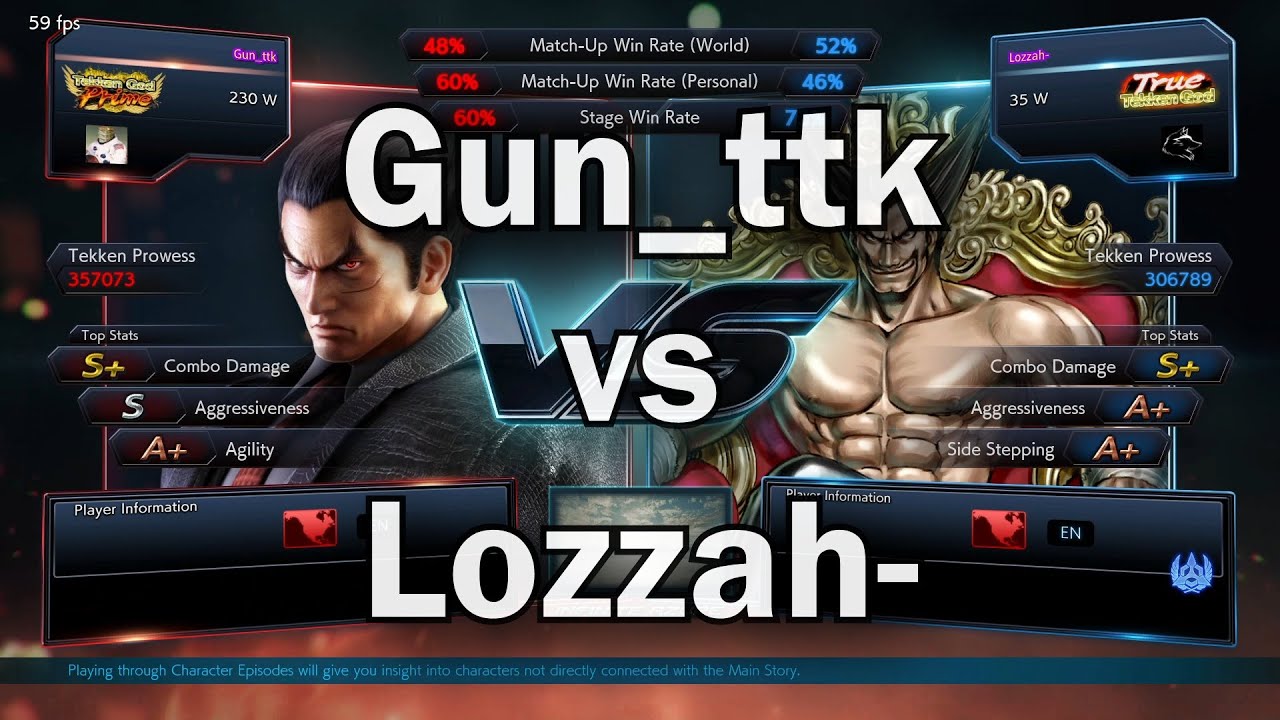 Lozzah- (Heihachi) vs Gun_ttk (Kazuya) FT5 - YouTube