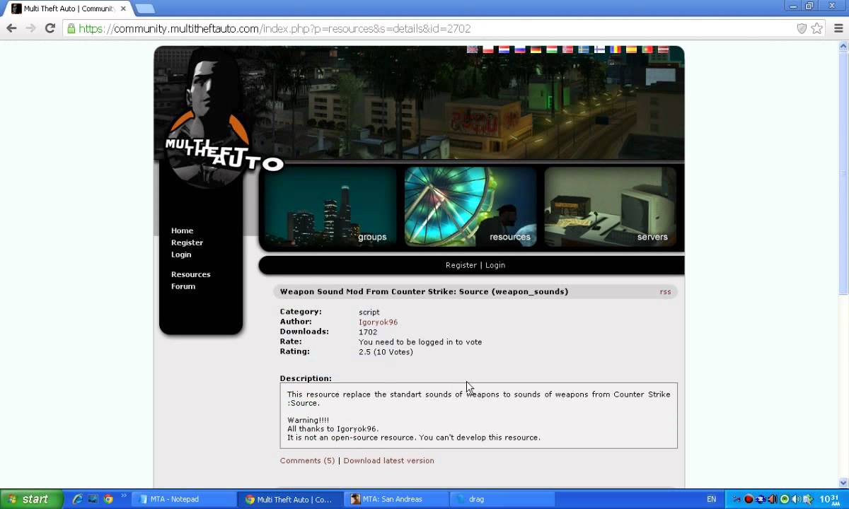 MTA : วิธีลง Resource หรือ Mods MTA - YouTube