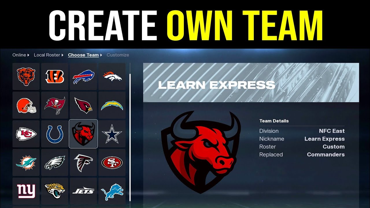 How to Create Your Own Team in Madden 26 (Best Method) - YouTube