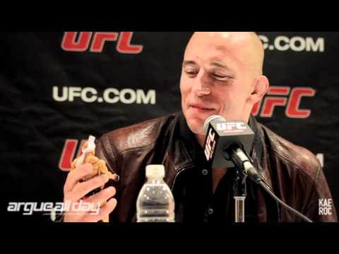 GSP Sees UFC Action Figure For The 1st Time - YouTube