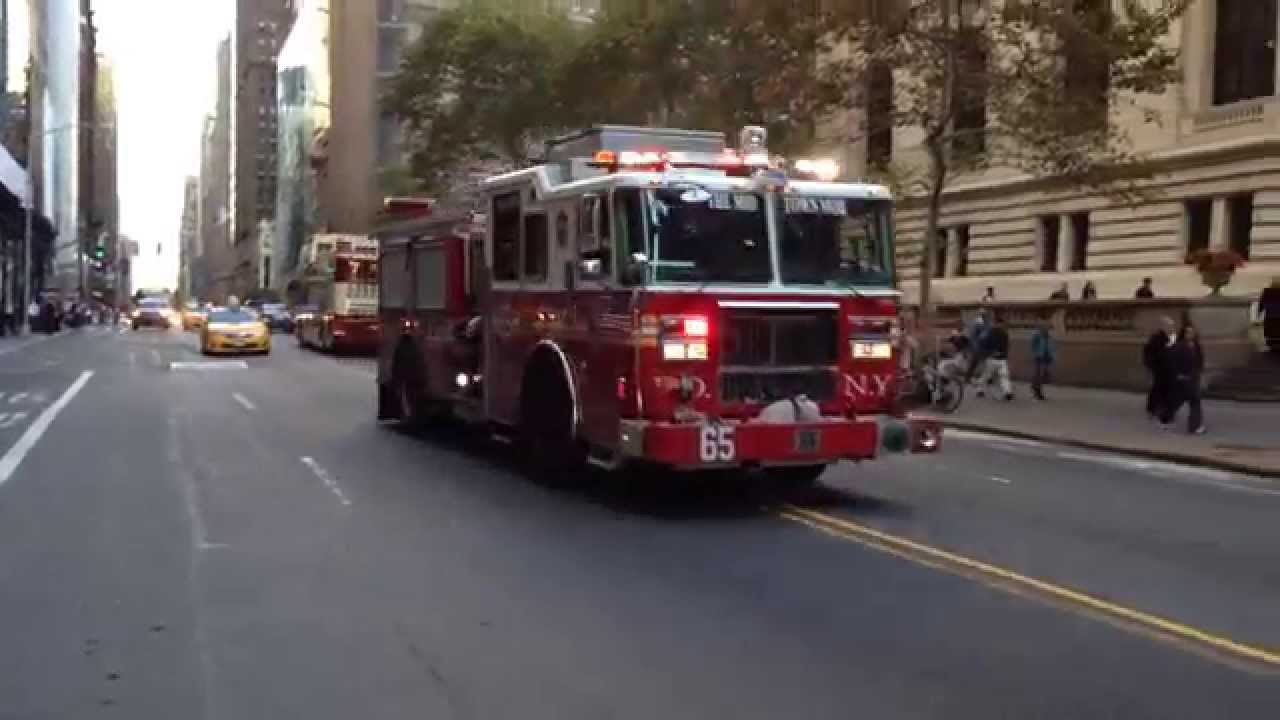 FDNY ENGINE 65 RESPONDING BIG TIME ON E. 42ND ST. IN THE MIDTOWN AREA ...