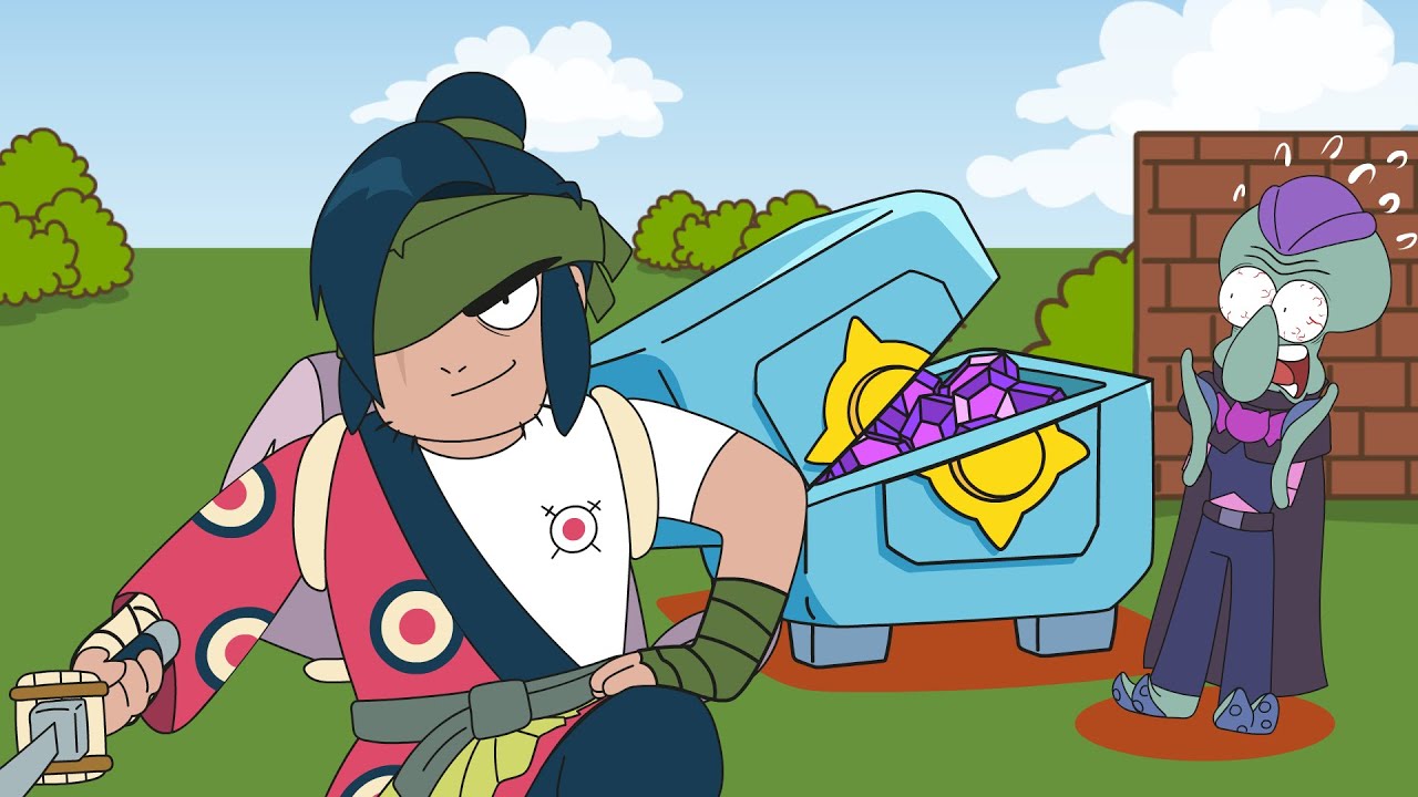 Brawl Stars Animation KENJI vs SQUIDWARD MORTIS SKIN - YouTube