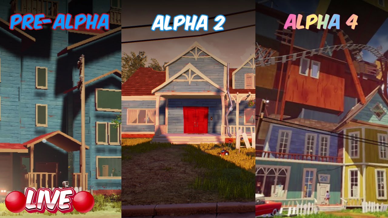 🔴LIVE🔴BEATING EVERY HELLO NEIGHBOR ALPHA BUILDS!! - YouTube