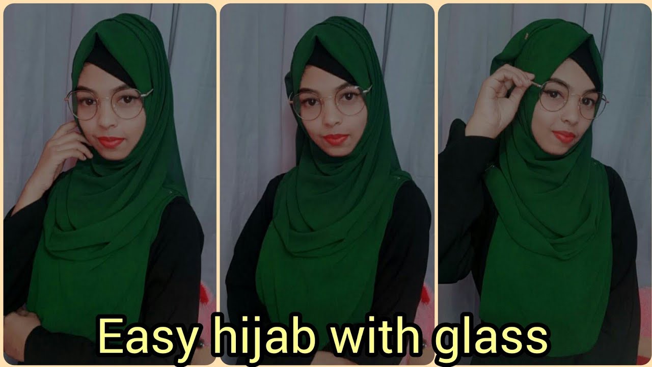 Easy hijab with glass!#hijabstyles - YouTube