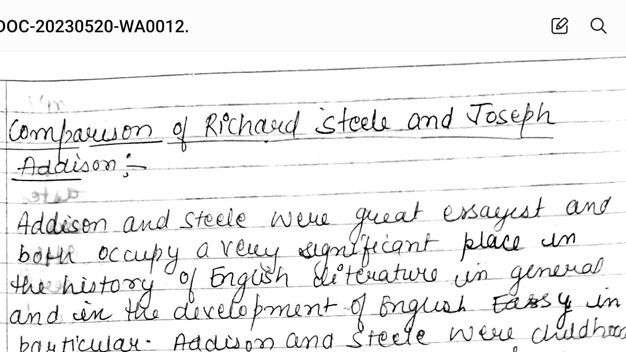 Comparison between Richard steele and Joseph Addison. - YouTube