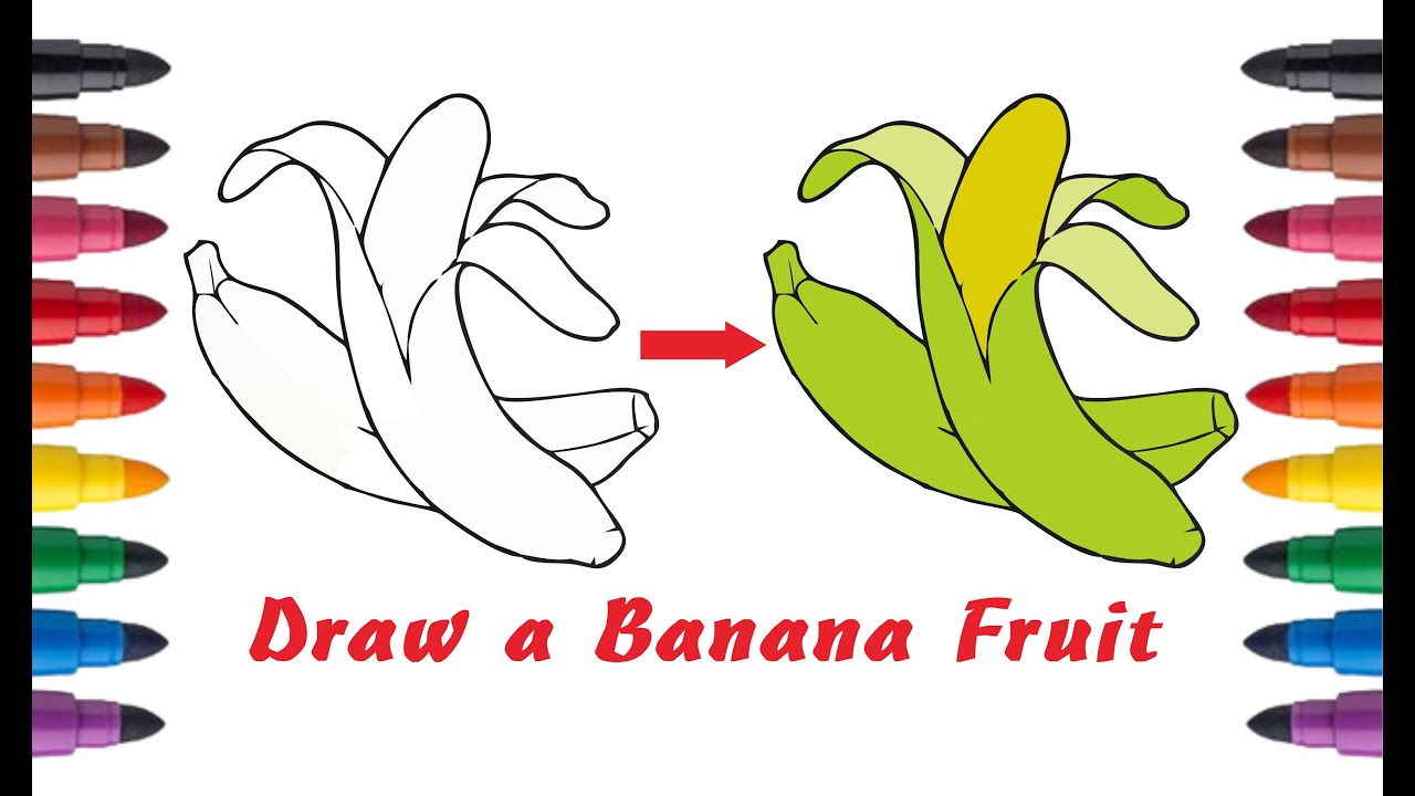 Draing a Banana Fruit | How to draw a banana step by step - YouTube
