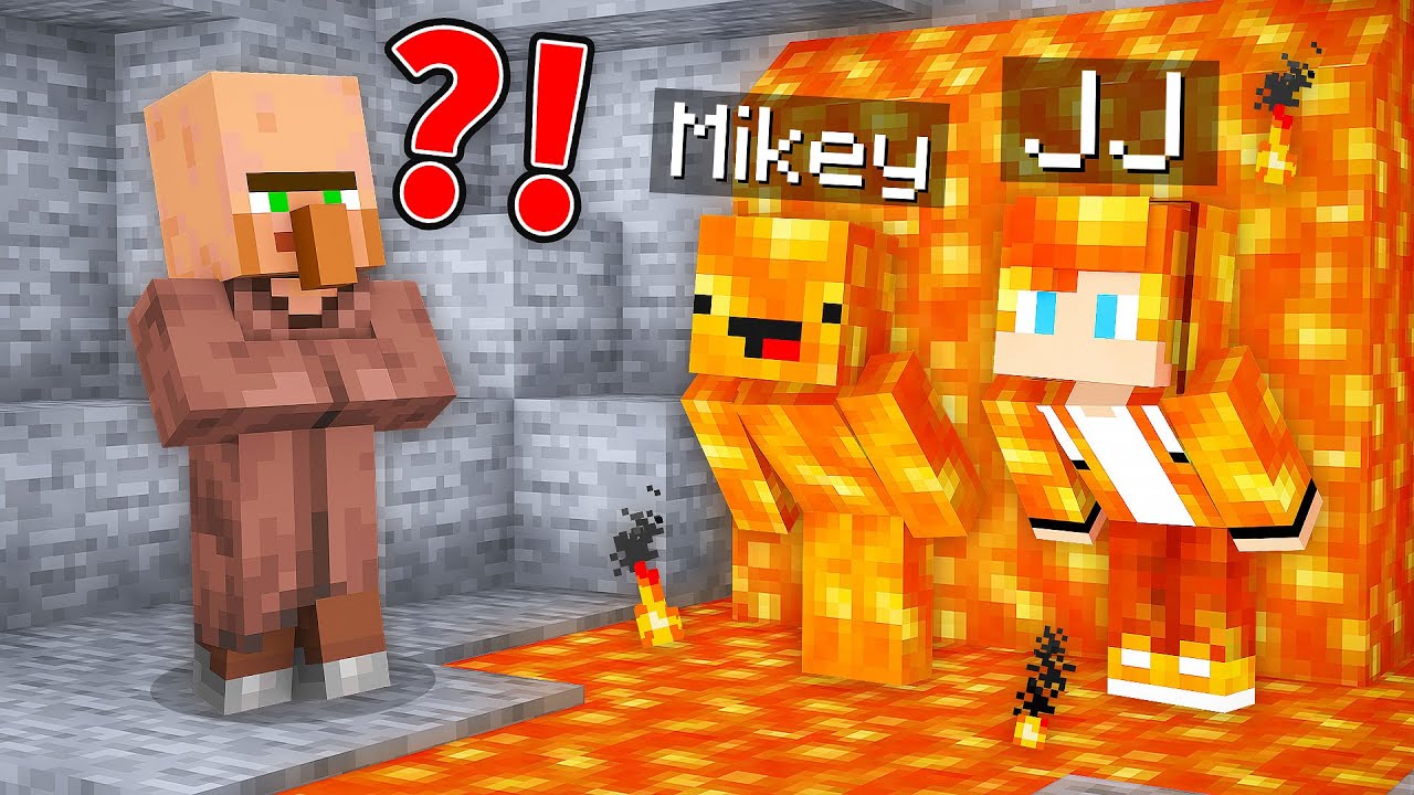 JJ and Mikey Pranked as Lava in Minecraft - Maizen - YouTube