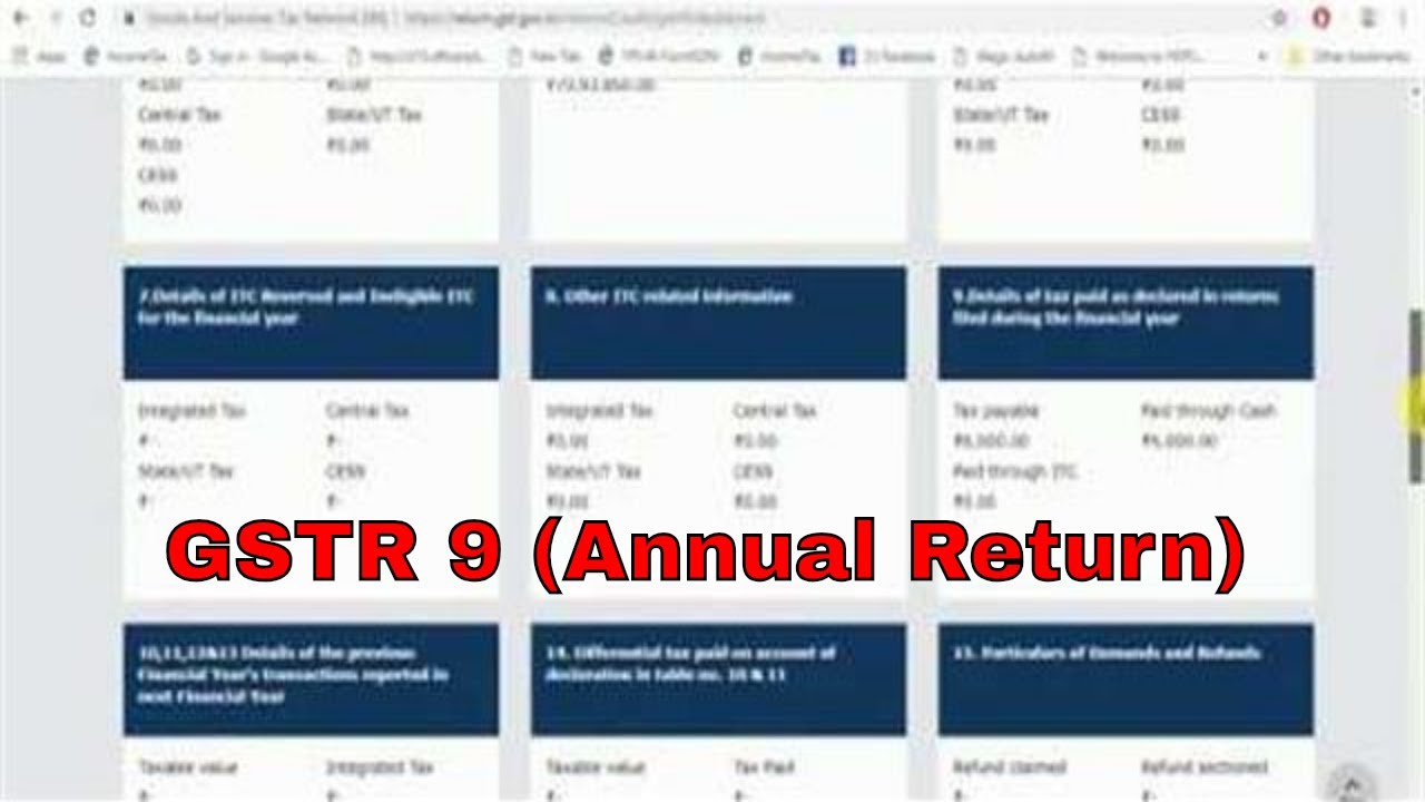 How to file Annual Return online | GSTR 9 FORM | GST PORTAL India - YouTube