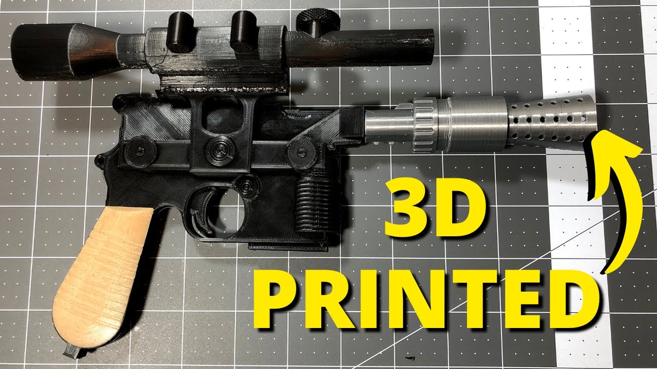 3D Printed Han Solo Blaster - YouTube