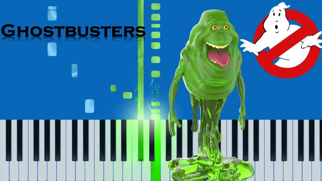 Ray Parker Jr. - Ghostbusters (Slow Easy) Piano Synthesia Tutorial ...