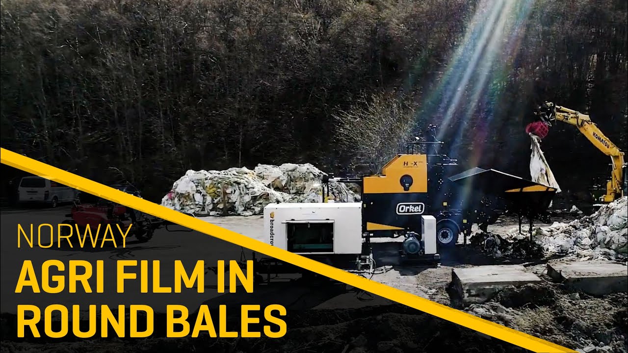 Baling agricultural plastics in Norway | Orkel Hi-X evo compactor - YouTube