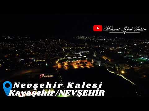 Nevşehir Kalesi ve Nevşehir - Gece Görünüm / 4K Drone Çekimi / 18.5.22