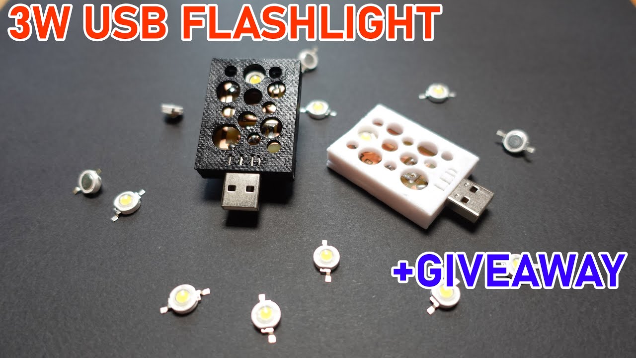 DIY Making a 3W USB powered LED flashlight GIVEAWAY - YouTube