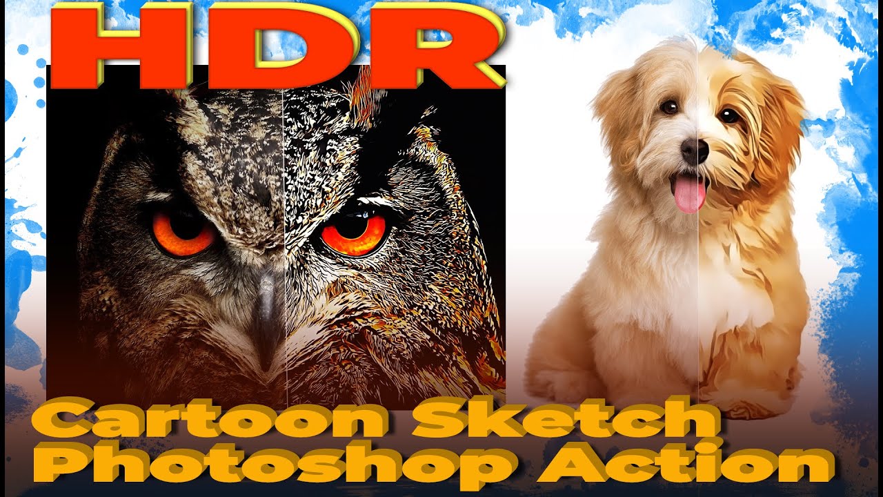HDR Cartoon Sketch photoshop action | cartoon sketch photoshop action ...