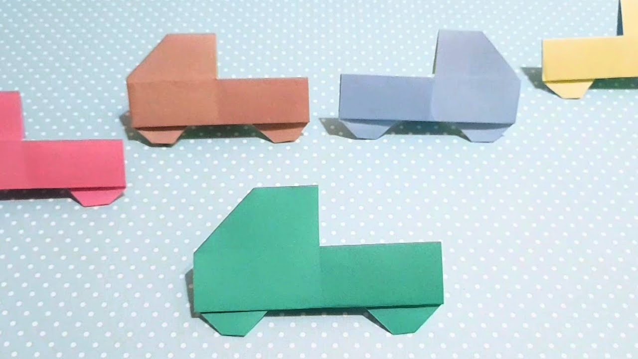 EASY (´ε` )♡ DIY ORIGAMI CAR (2) ! 簡單折紙車子 (2) 🚛 mobil कार xe hơi #종이접기 ...