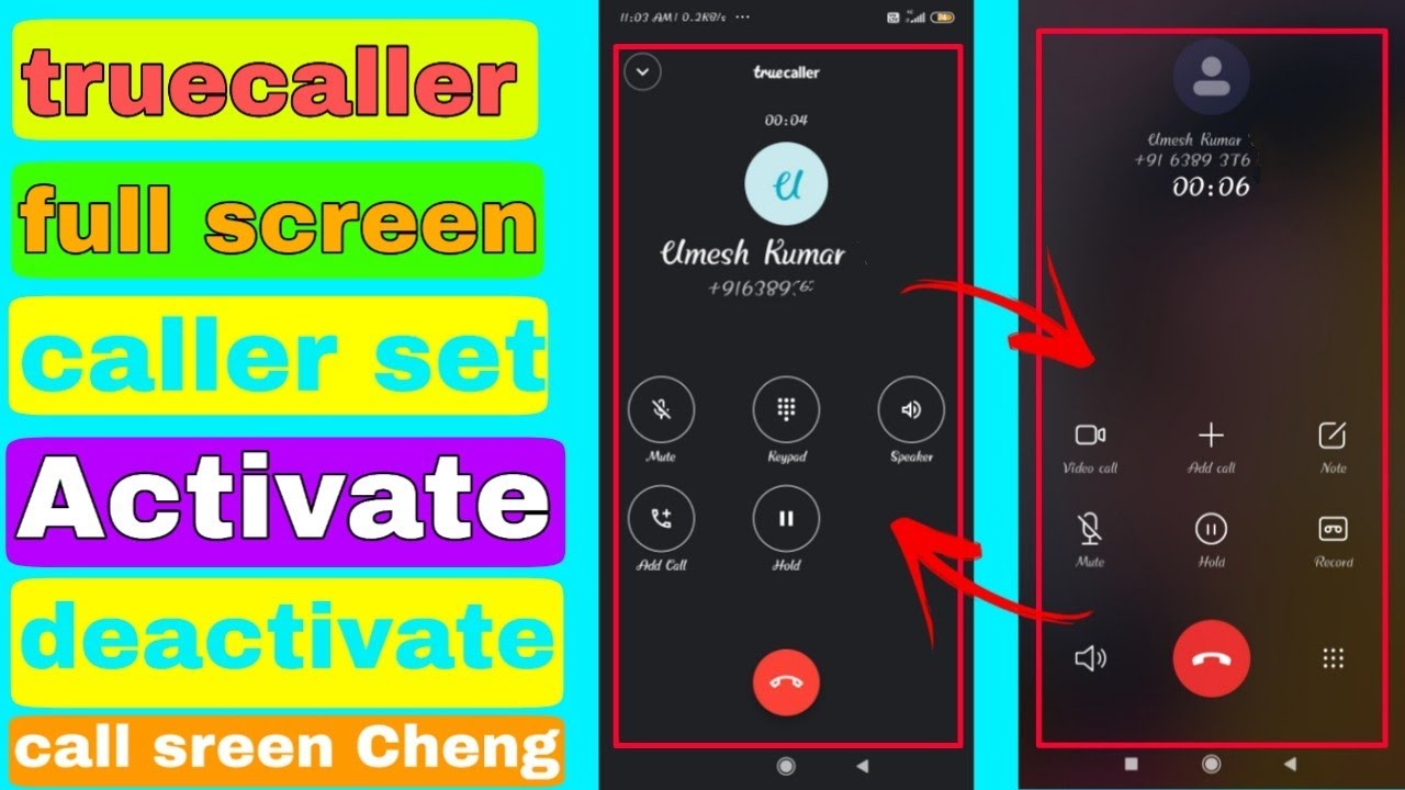 How to enable truecaller full screen caller id | call ka Homesreen ...
