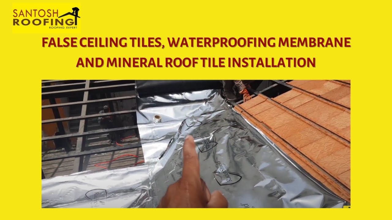 False ceiling tiles, waterproofing membrane & mineral tile installation ...