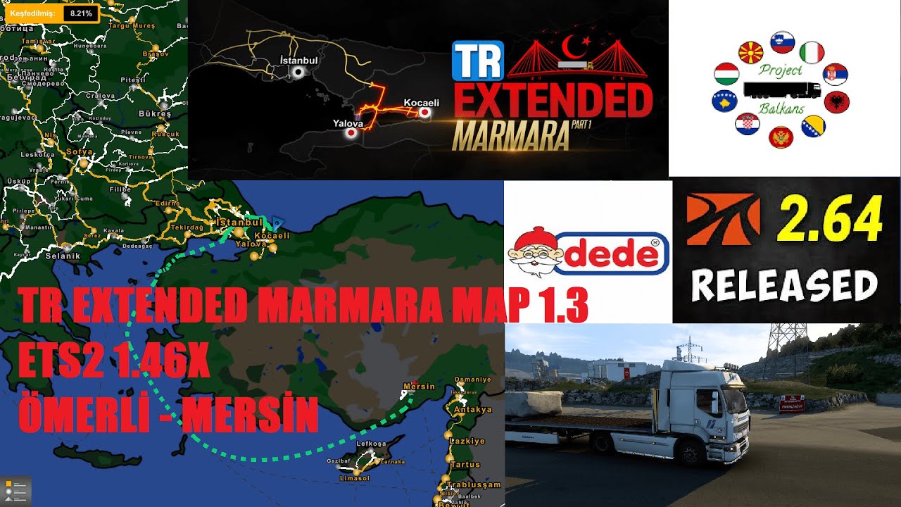 TR EXTENDED MAP 1.3 ETS2 1.46X ÖMERLİ - MERSİN - YouTube