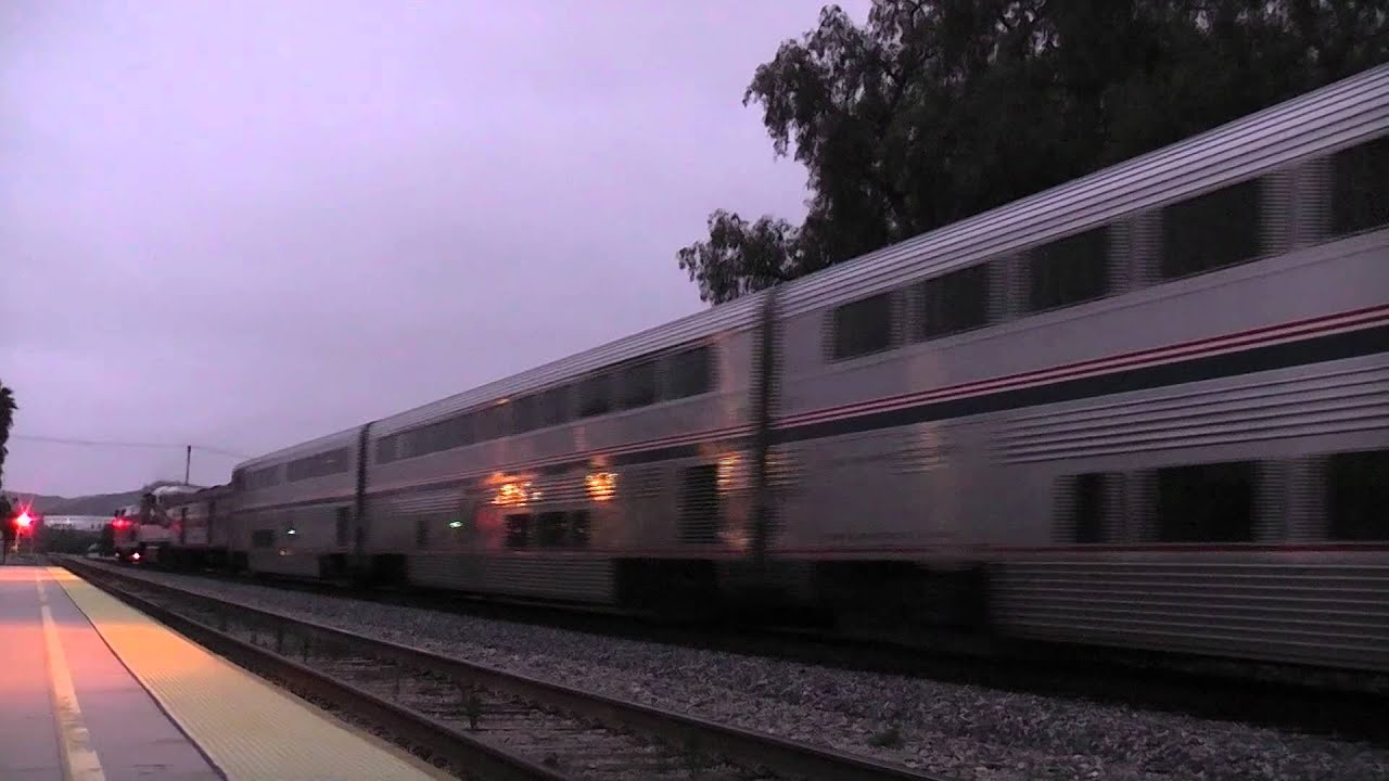 HD 1080p- AMTK 134 Leads Amtrak Coast Starlight #11 South through ...