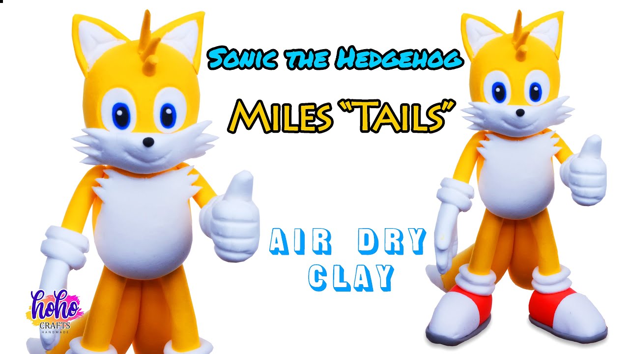 Making "Miles Tails" Sonic the Hedgehog friend with Air Dry Clay / Foam ...