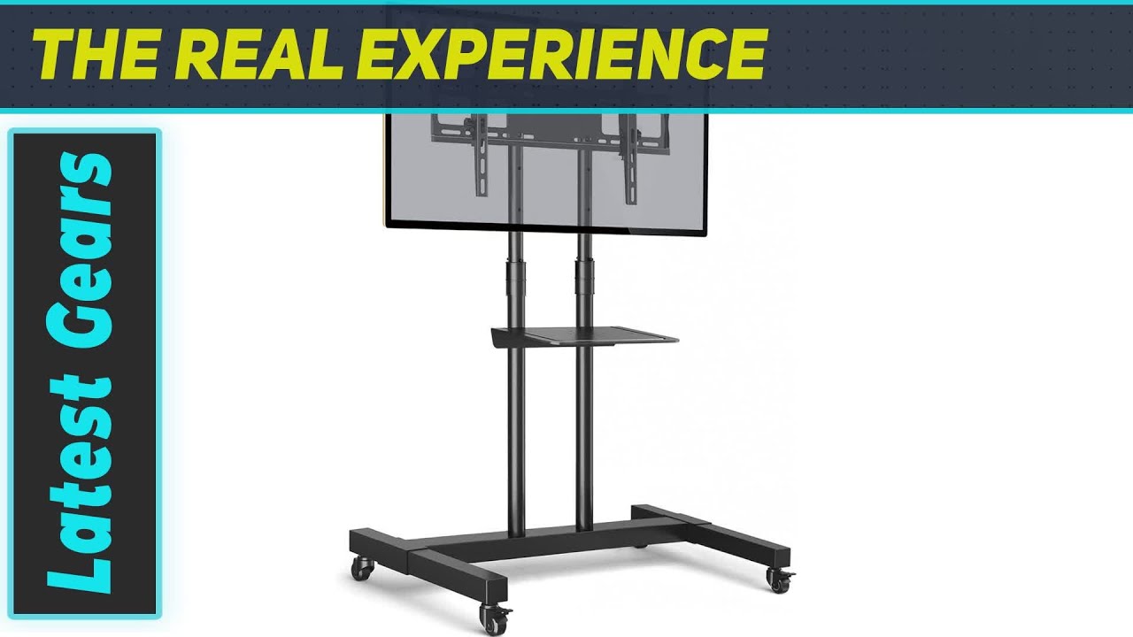 TAVR Furniture Mobile TV Stand Rolling TV Cart with Height Adjustment ...