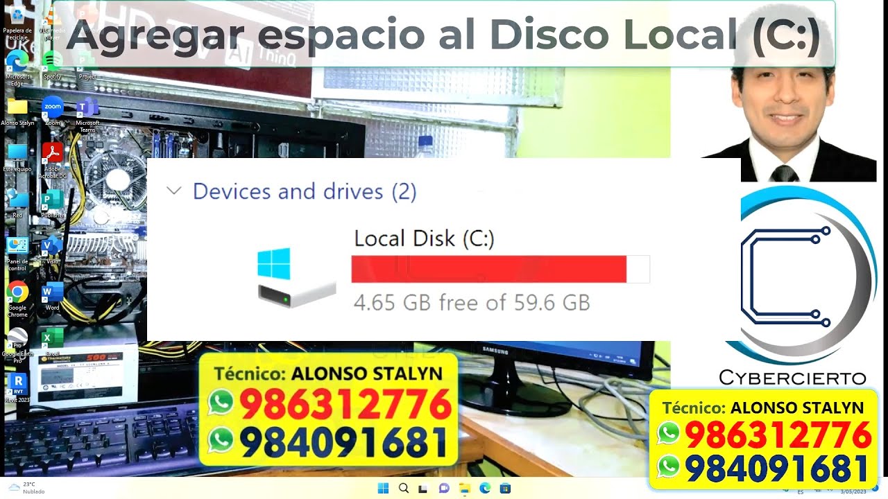 COMO AGREGAR ESPACIO LIBRE AL DISCO LOCAL (C:\) - TÉCNICO PC ...