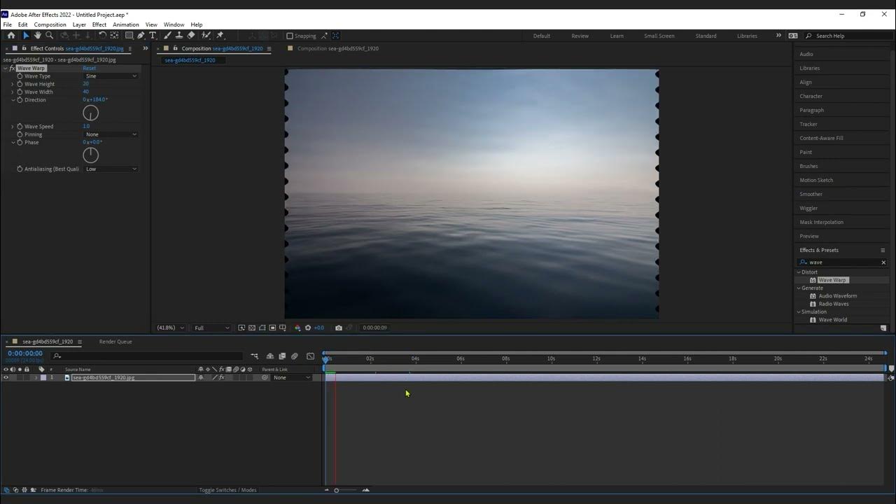 Apply Wave Warp To Image | After effects Tutorial | water animation in ...