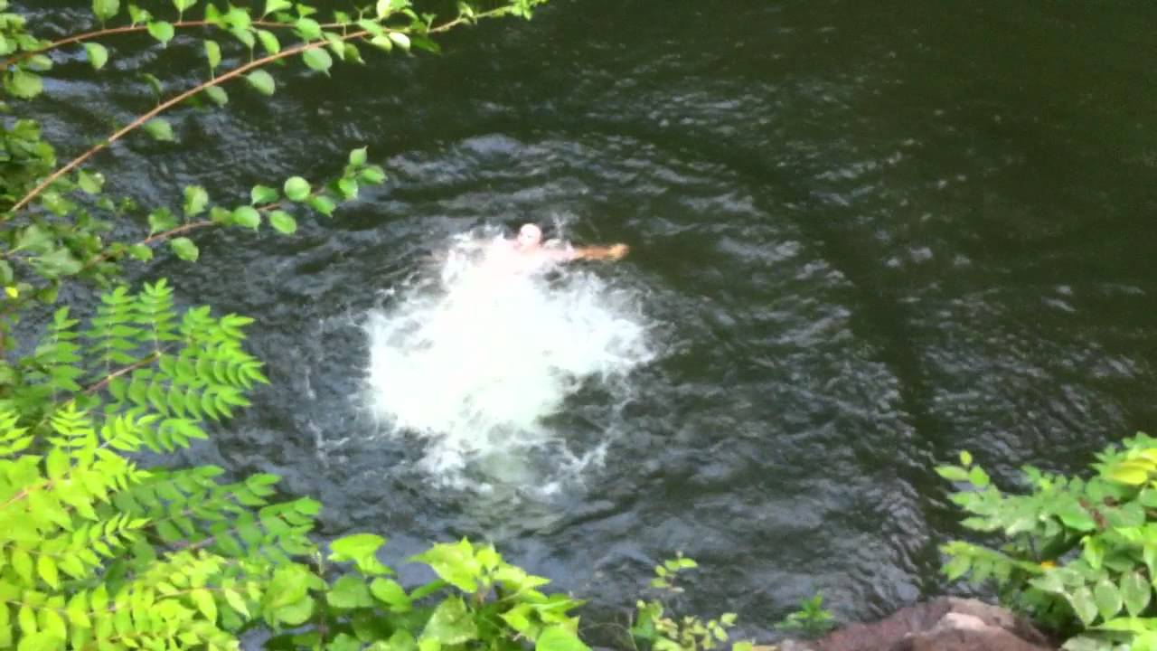 cliff jump back flip 25ft - YouTube