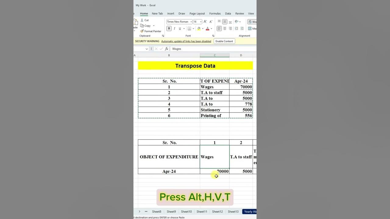 Transpose Data in Excel #exceltips - YouTube