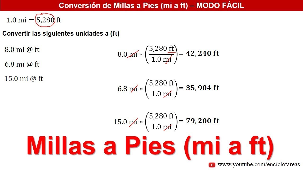 CONVERSIÓN: Millas a Pies (mi a ft) - RECOPILACIÓN - YouTube