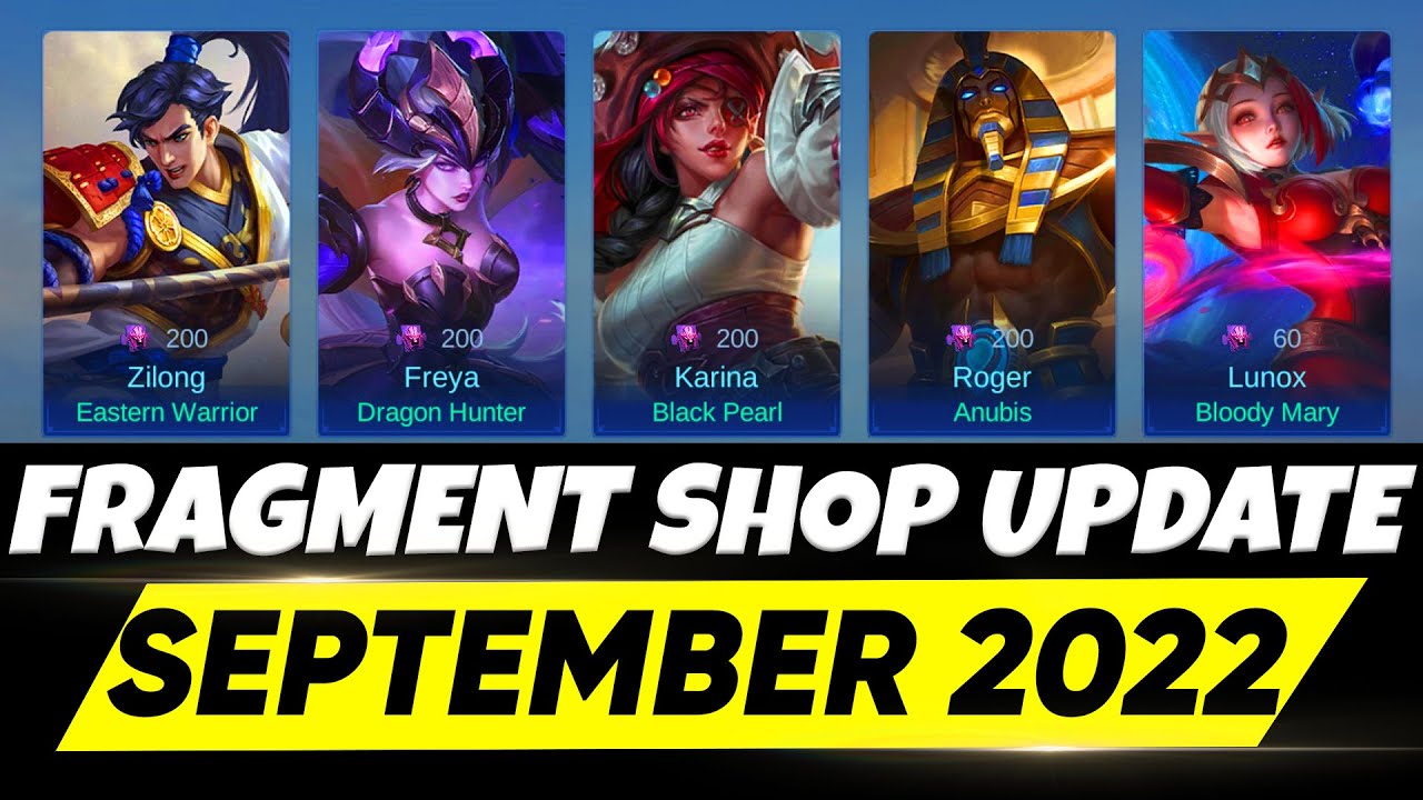 UPDATE FRAGMENT SHOP SEPTEMBER 2022 | UPDATE RARE SKIN FRAGMENT MOBILE ...