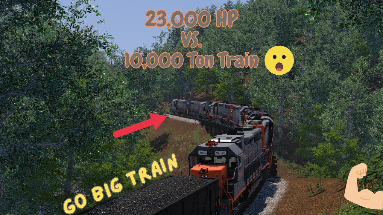 Railroader 23,000 HP Vs. 10,000 Ton Train - YouTube
