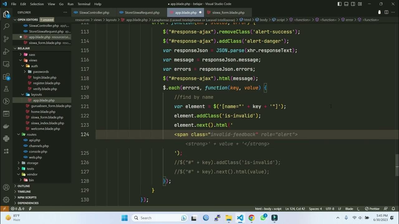 Laravel Basic #20 Membuat Form Ajax Keren, dilengkapi dengan Animasi Loading dan Validasi Error ...