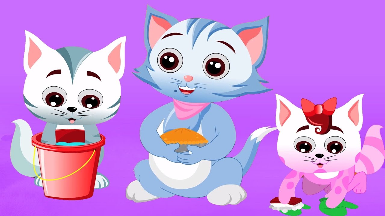 Clip Art De Tres Pequeños Gatitos Con Mitones Three Kittens Mitten
